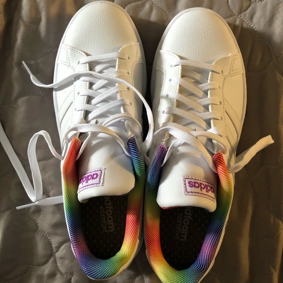 adidas | Shoes | Adidas Cloud Form Comfort White Sneakers | Poshmark